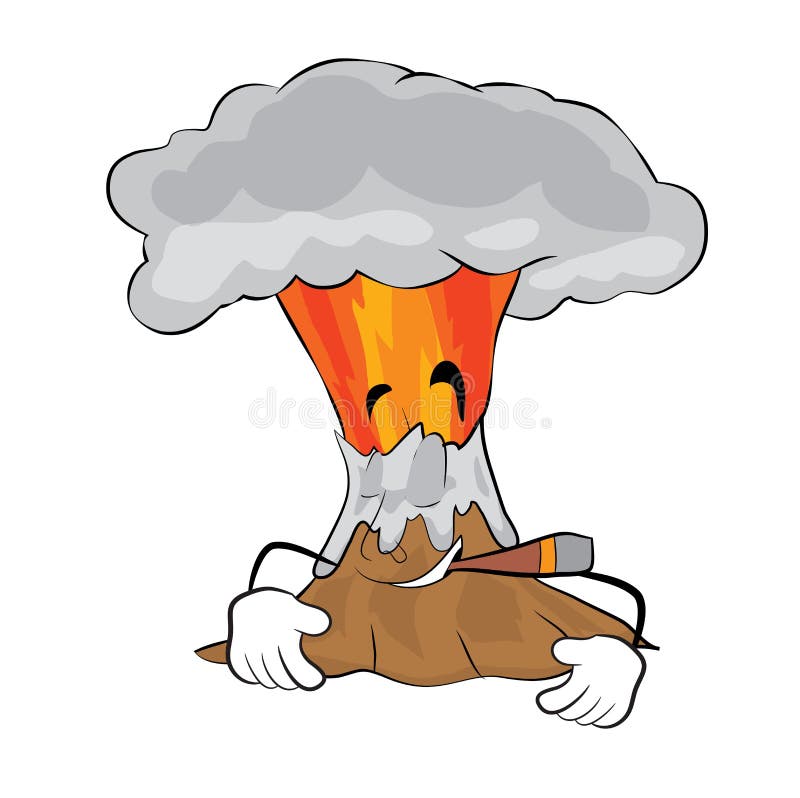 Smoking volcano cartoon stock illustration. Illustration of object ...