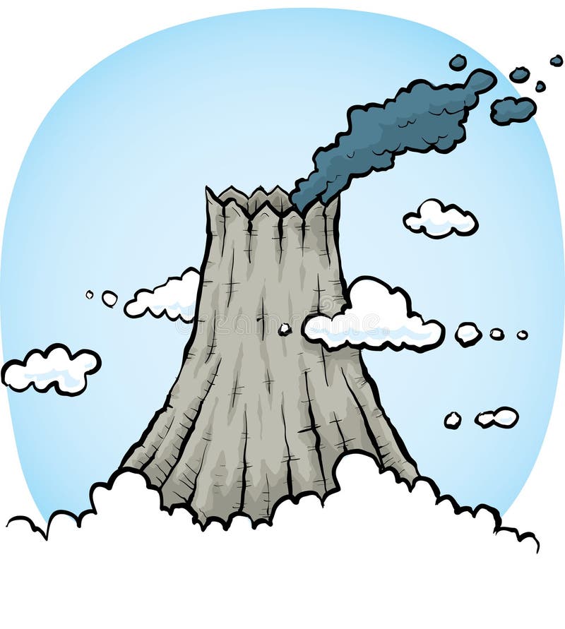 Smoking volcano cartoon stock illustration. Illustration of volcano ...