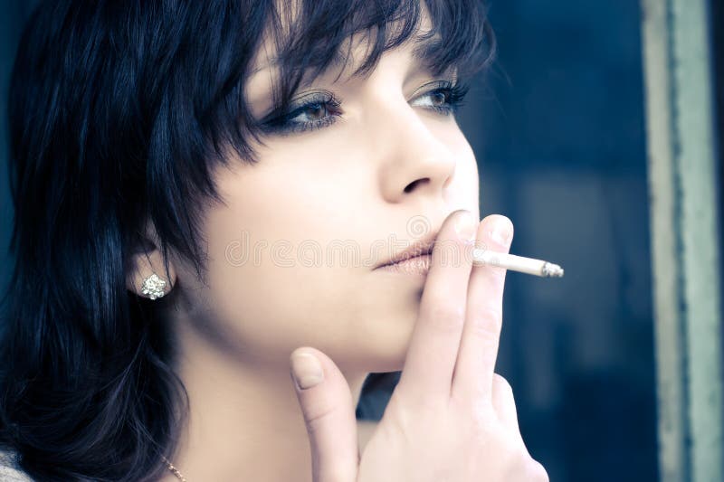 Smoking woman stock photo. Image of looking, caucasian - 4763740