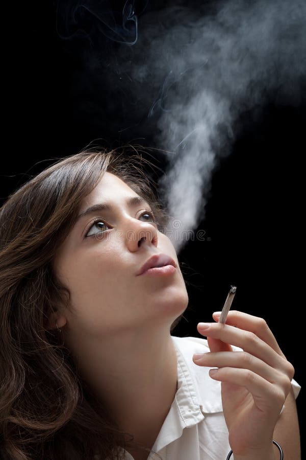 Smoking Woman stock photo. Image of smoking, head, thinking - 32972678