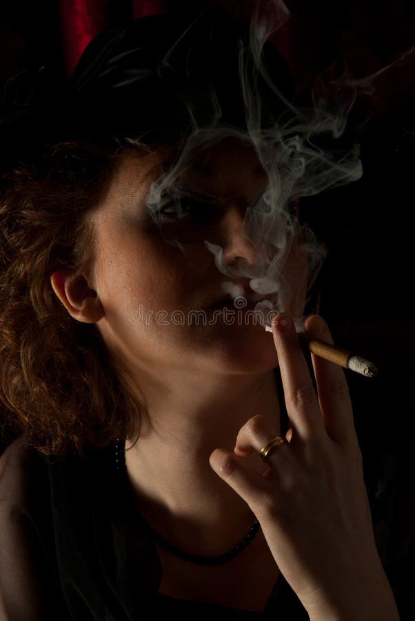 Smoking woman in night stock image. Image of posing, pose - 24377539