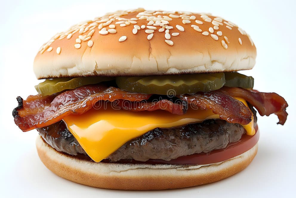 Smoky Bacon Cheeseburger Explosion Stock Image - Image of rich ...