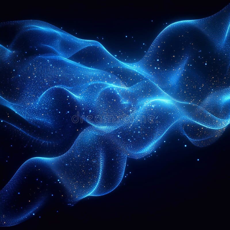 Smoky Blue Wave with Glitter on a Dark Background. Generative AI Stock ...