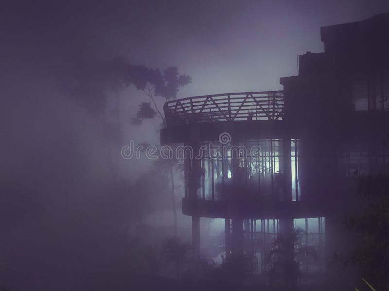 Smoky Building in Night stock image. Image of night - 185086279