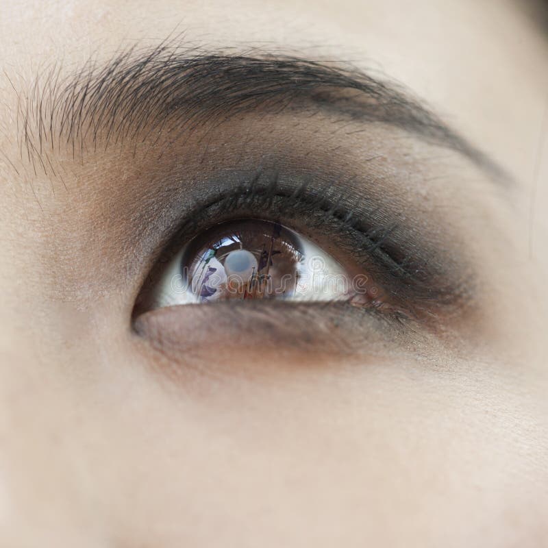 Smoky Eye Close-Up, Reflection in Eyes Stock Image - Image of fashion ...