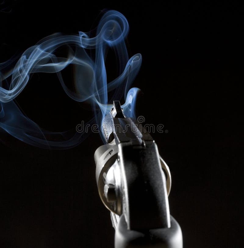 Smoky gun stock photo. Image of revolver, dark, smoking - 14213596