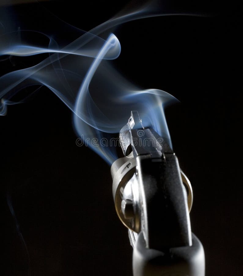 Smoky gun stock image. Image of smoke, smoking, black - 14582479