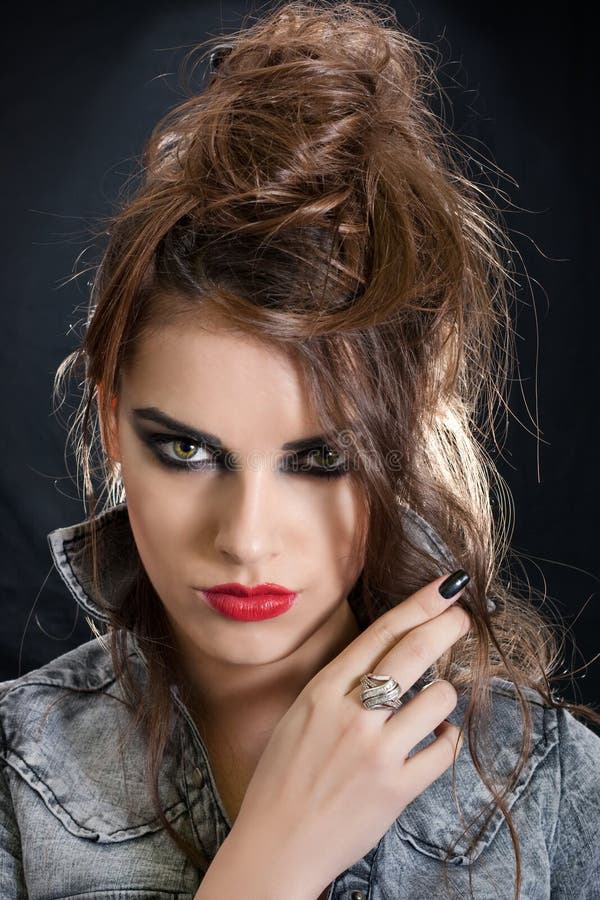 Strong make up stock photo. Image of attractive, hairstyle - 30715716
