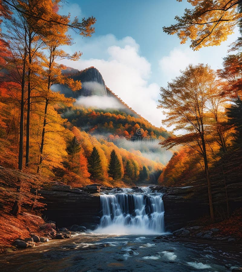 Smoky Mountain Autumn stock illustration. Illustration of summer ...