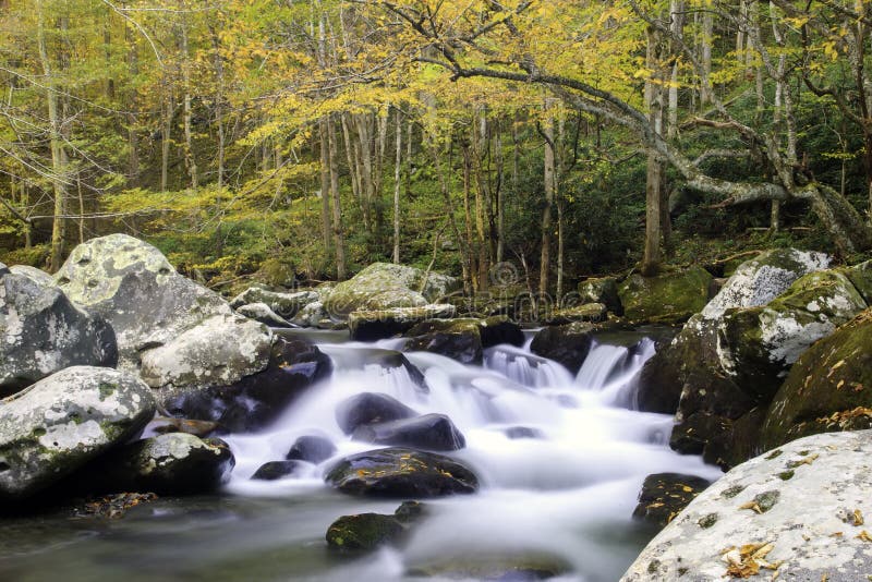 Smoky Mountain Fall Stream stock image. Image of grist - 48470061