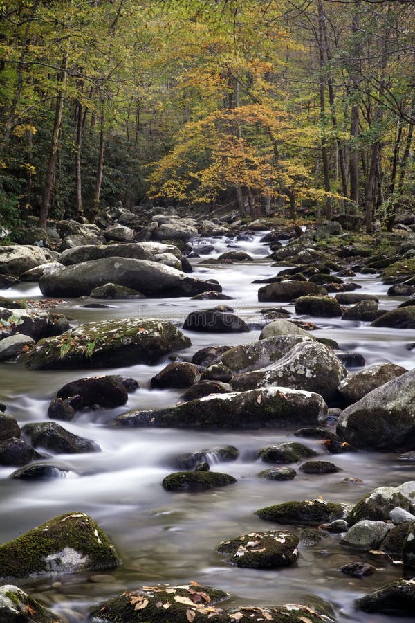 Smoky Mountain Fall Stream stock photo. Image of mountain - 48470488