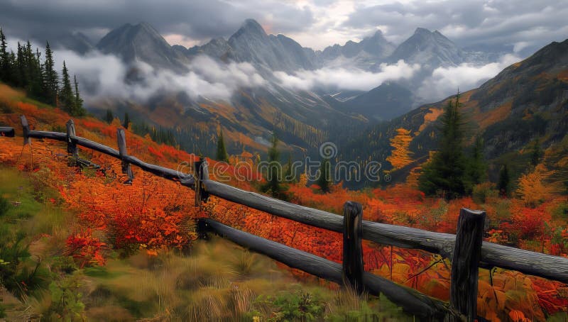 Smoky Mountains Landscape Featuring a Viewpoint for Autumn Foliage ...