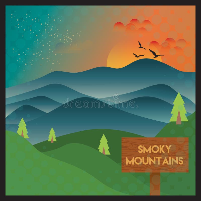 Smoky Mountains Wallpaper. Vector Illustration Decorative Design Stock ...