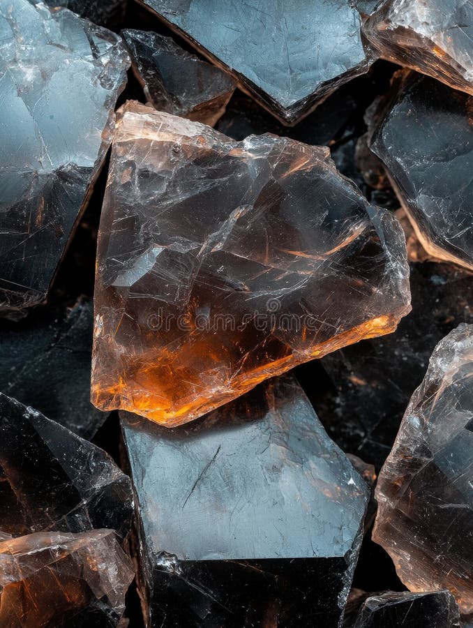 Smoky Quartz Crystals Close Up Stock Illustration - Illustration of ...