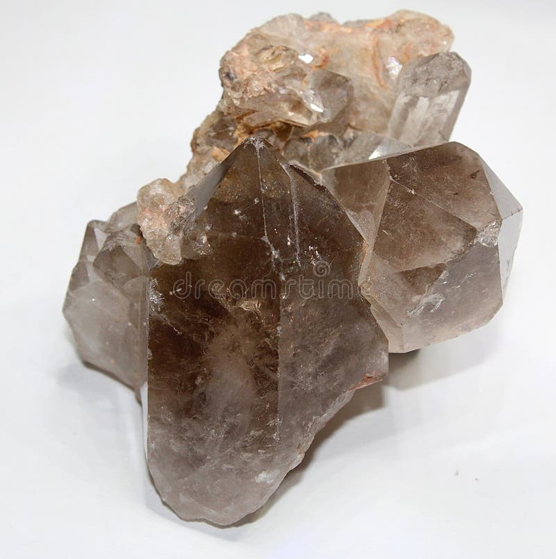 Smoky Quartz Crystals Showing Hexagonal Structure Stock Illustration ...