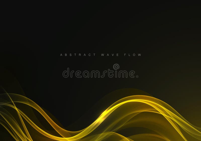 Creative Yellow Abstract Wave Design Wave Flow Element Stock Photo ...