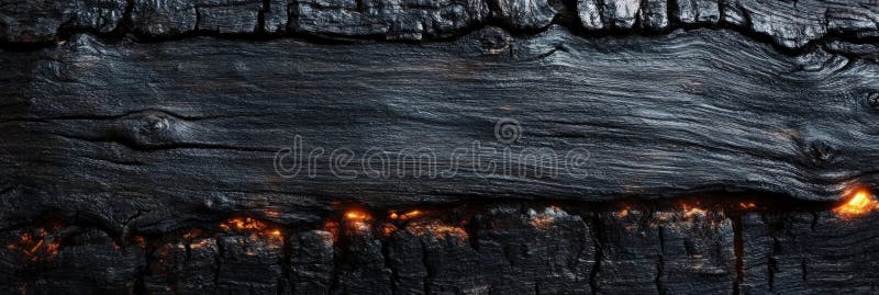 Smoldering Charred Wood Texture Glowing Embers Burnt Surface Details ...
