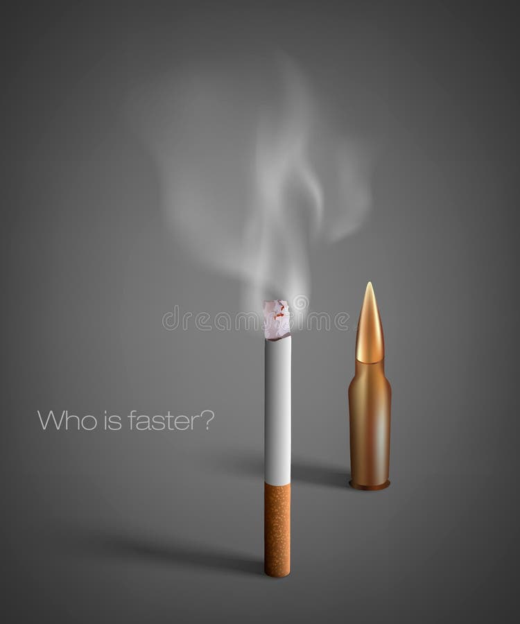 Smoldering Cigarette with a Smoke Stock Vector - Illustration of ...