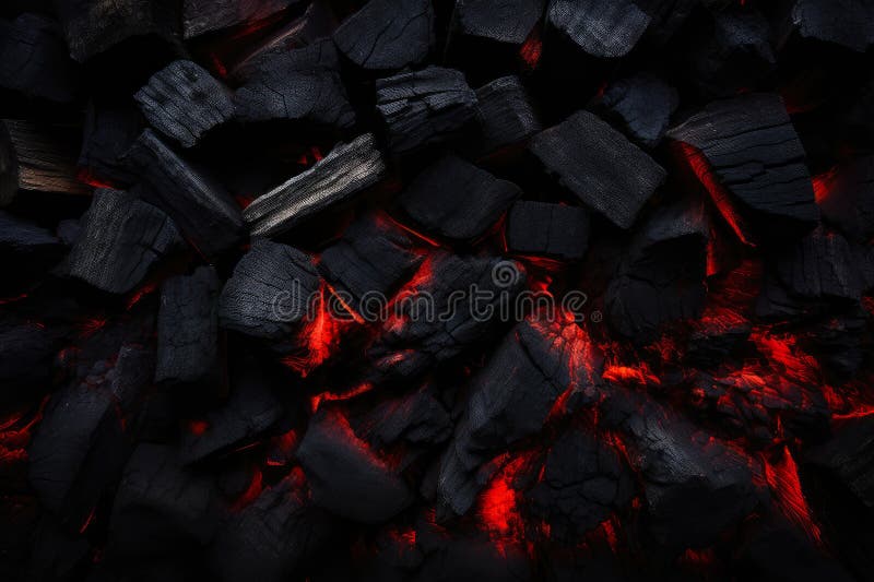 Smoldering Elegance: Charred Wood and Ember Glow. Stock Illustration ...