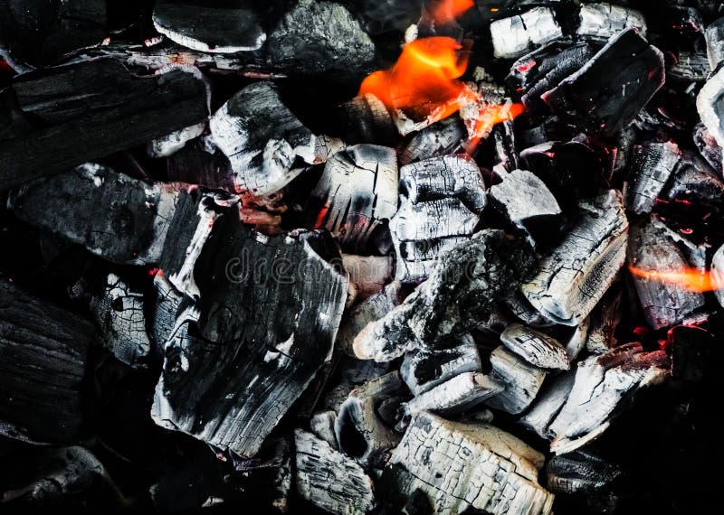 Smoldering Embers of Fire, Live Coals, Burning Charcoal in the ...