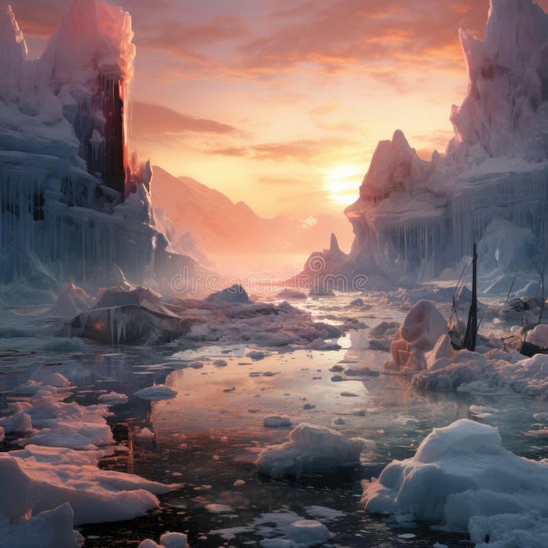 A smoldering mass of ice stock illustration. Illustration of climate ...