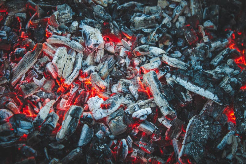 A Smoldering Red Hot Charcoal for Barbecue Top View Stock Image - Image ...