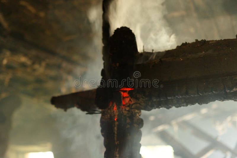 Smoldering Tree Stump stock photo. Image of heat, wildfire - 7280558
