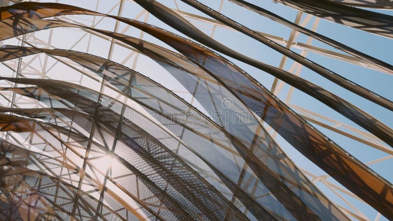 Smooth Abstract Background of Plastic Plates Developing in Wind in Rays ...