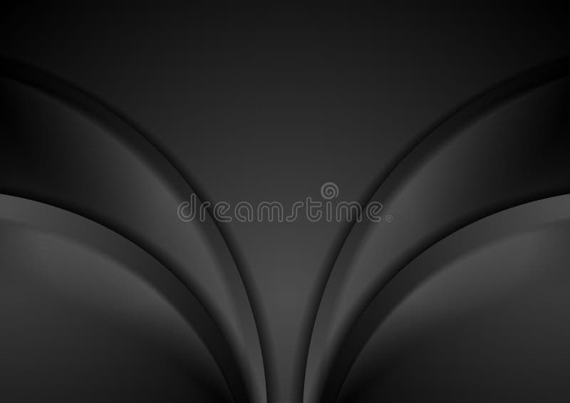 Smooth Abstract Black Waves Background Stock Vector - Illustration of ...