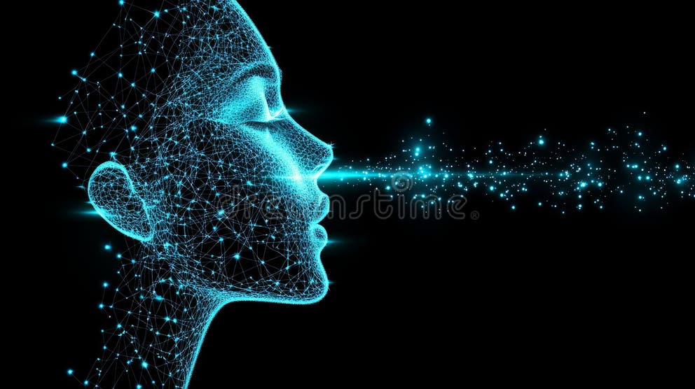 A Smooth, Abstract Blue Plexus Network Linking Nodes on a Dark ...