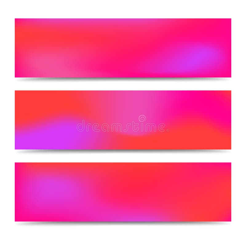 Smooth Abstract Blurred Gradient Red Banners Set Stock Vector ...
