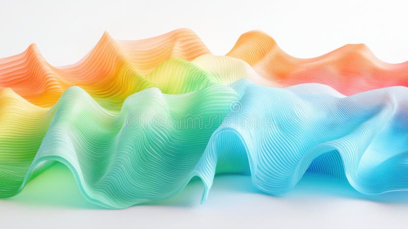 Smooth Abstract Ribbons with Gradient Textures in Reflective Colors ...