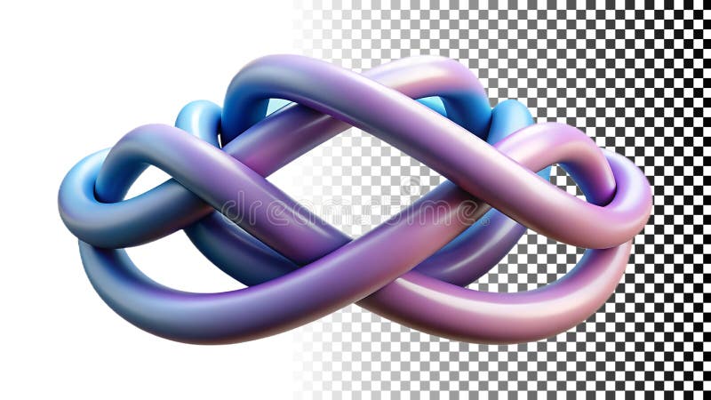Abstract Tangled Loop Shape, Purple Blue Smooth Knot Design Element Png ...