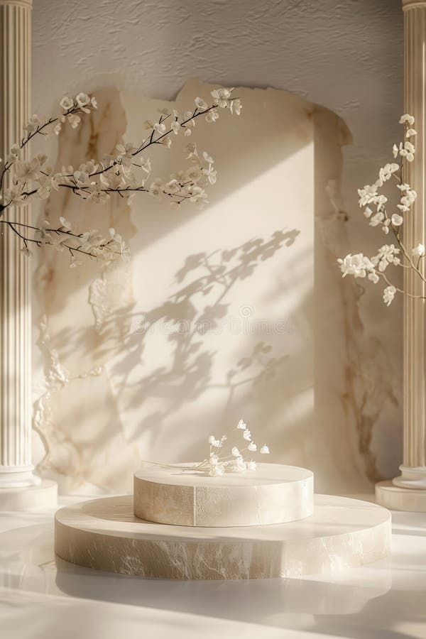Smooth Alabaster Stone Podium for Product Presentation on an Elegant ...