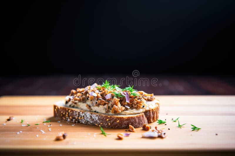 Smooth Almond Butter Spread on Bread, Side View Stock Image - Image of ...
