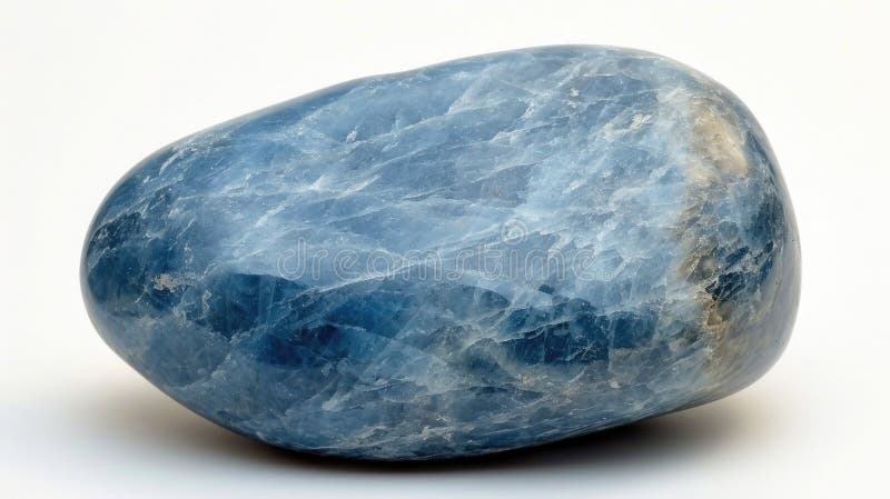 Smooth Angelite Displaying Its Heavenly Blue Color, Peacefully Resting ...