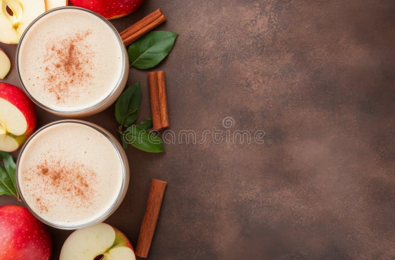 Smooth Apple Cinnamon Beverage Surrounded by Fresh Apples and Cinnamon ...
