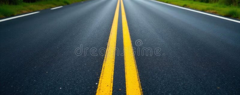 Smooth Asphalt Road Surface, Two Yellow Dividing Lines, Asphalt ...