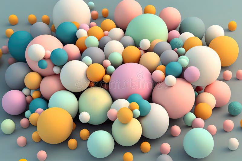 Smooth Ball Pastel Abstract Background. 3d Soft and Smooth Spheres ...