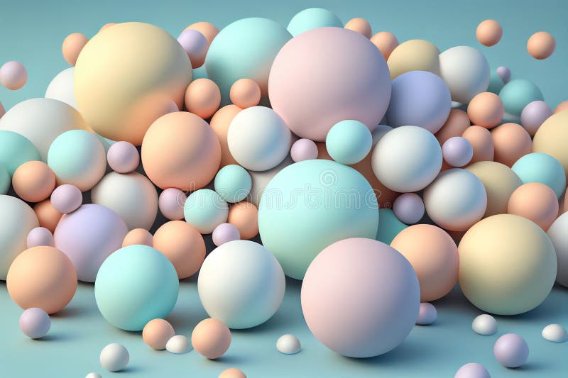 Smooth Ball Pastel Abstract Background. 3d Soft and Smooth Spheres ...