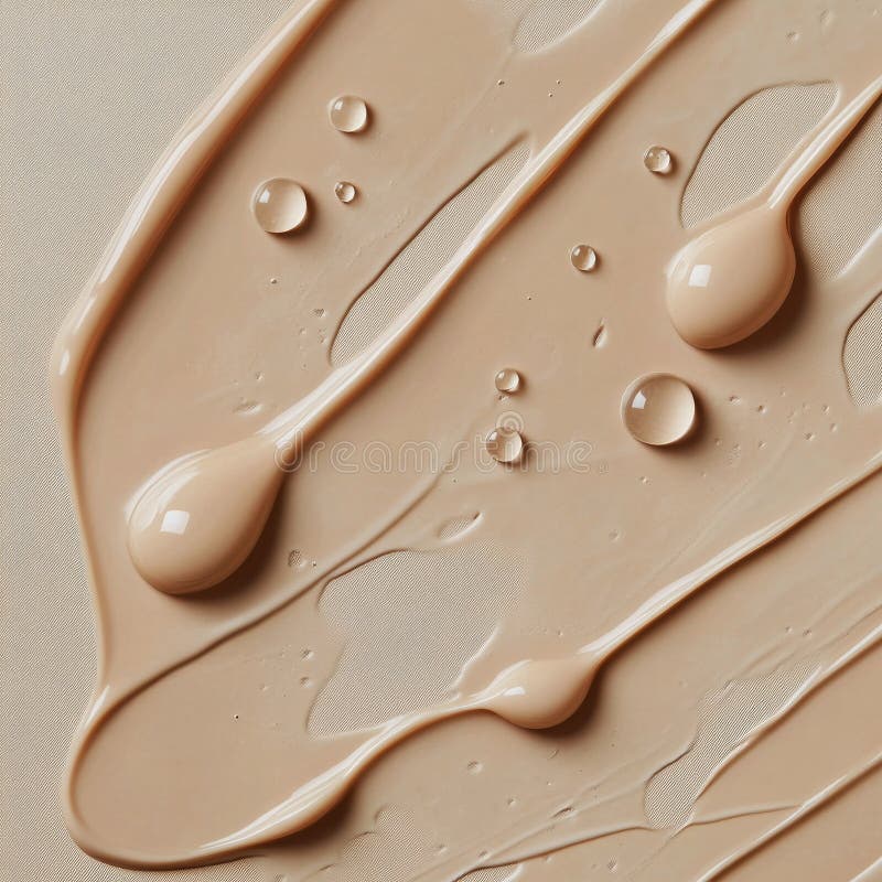 Smooth Beige Liquid with Droplets on Textured Surface in Artistic ...
