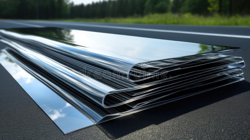 Smooth Black Asphalt Road and White Dividing Lines Stock Illustration ...