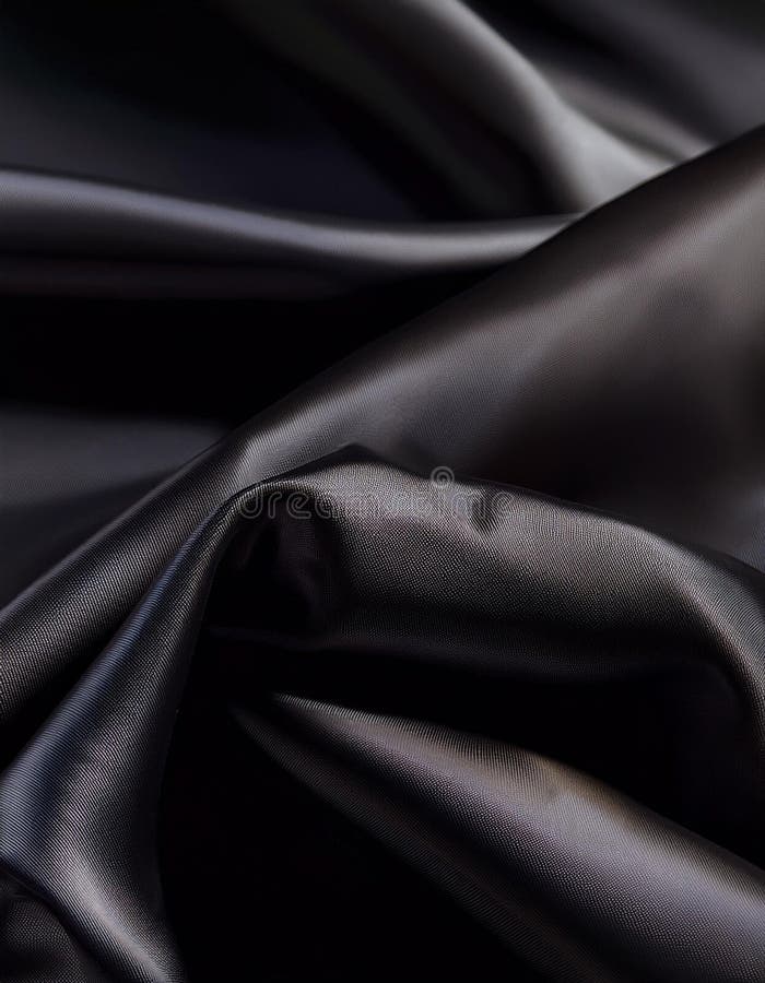 Smooth Black Fabric with Soft Creases Stock Illustration - Illustration ...