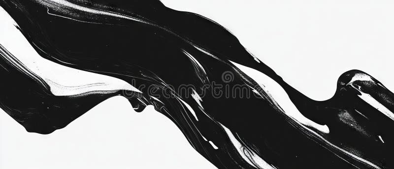 Smooth Black Ink on Glossy White Background Creates Elegant Textures ...
