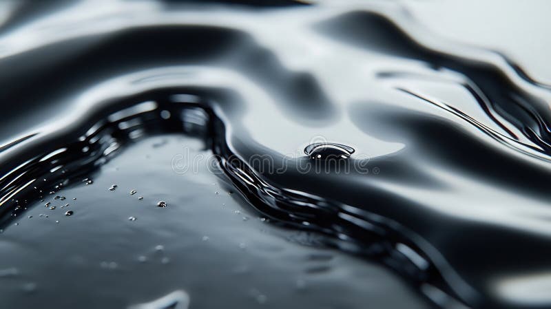 Smooth Black Liquid with Ripples and Droplets Reflects Light ...