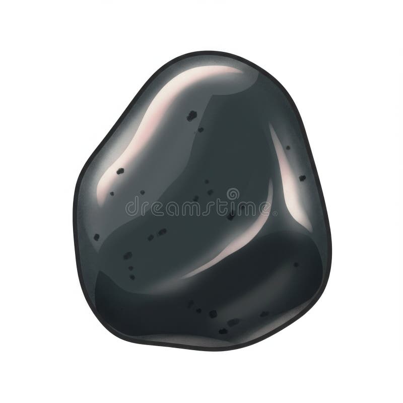 Smooth Black Polished Stone on White Background Stock Illustration ...