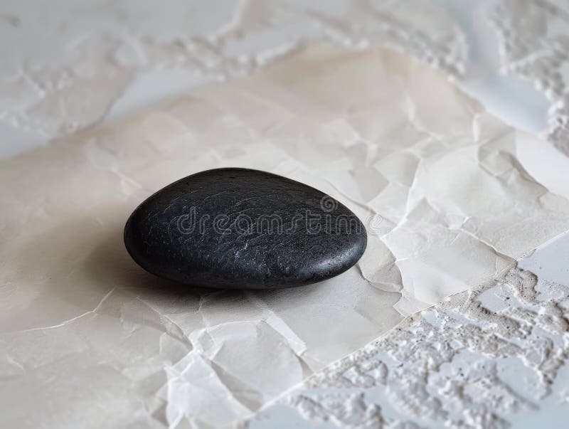 Smooth Black Stone on Crumpled Paper Stock Illustration - Illustration ...