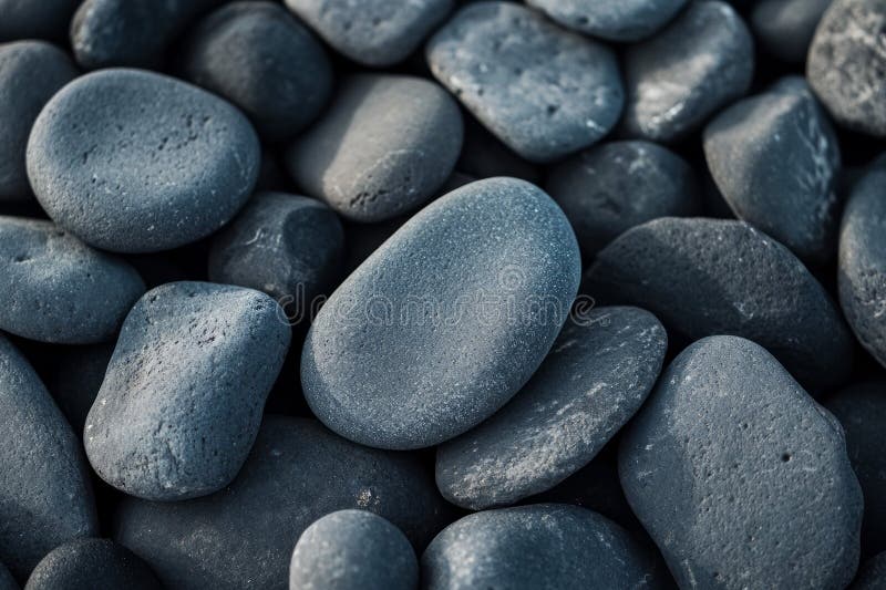 Smooth Black Stones with Natural Texture in Soft Lighting. AI Generated ...
