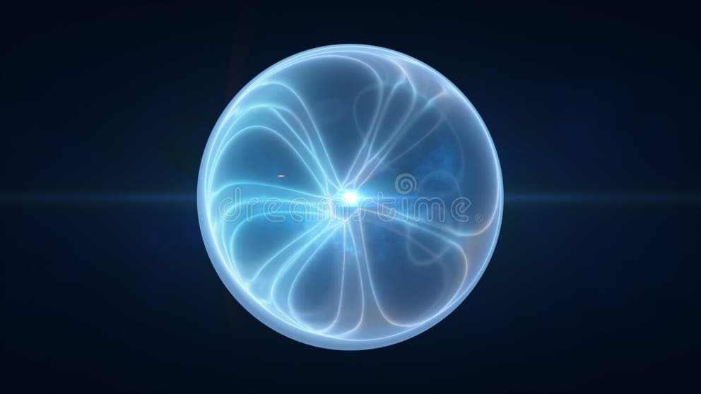 Smooth Blue Energy Orb Glowing with Central Light, Surrounded by ...