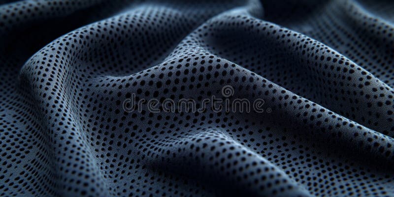 Smooth Blue Fabric with Perforated Black Dots Creating Dynamic Waves ...